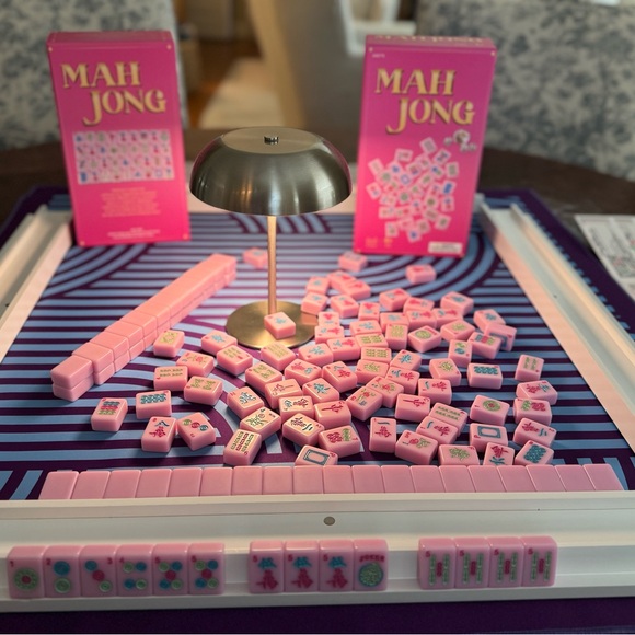Games | Pink American Mahjong 152 Set Newunopened Boxcarved Tiles ...
